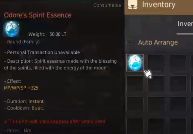 BDO Infinite MP Potion Odores Spirit Essence Guide - mmosumo